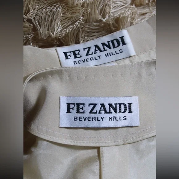 FE ZANDI | Jackets & Coats | Fe Zandi Designer Cream Womens Blazer ...